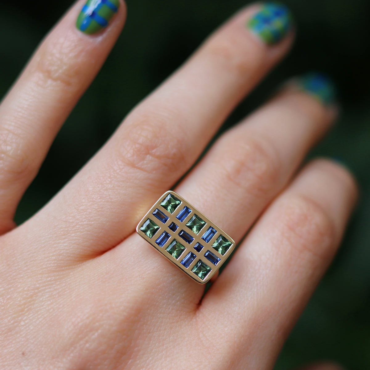 Sapphire Tartan Ring – Gill Wing Jewellery